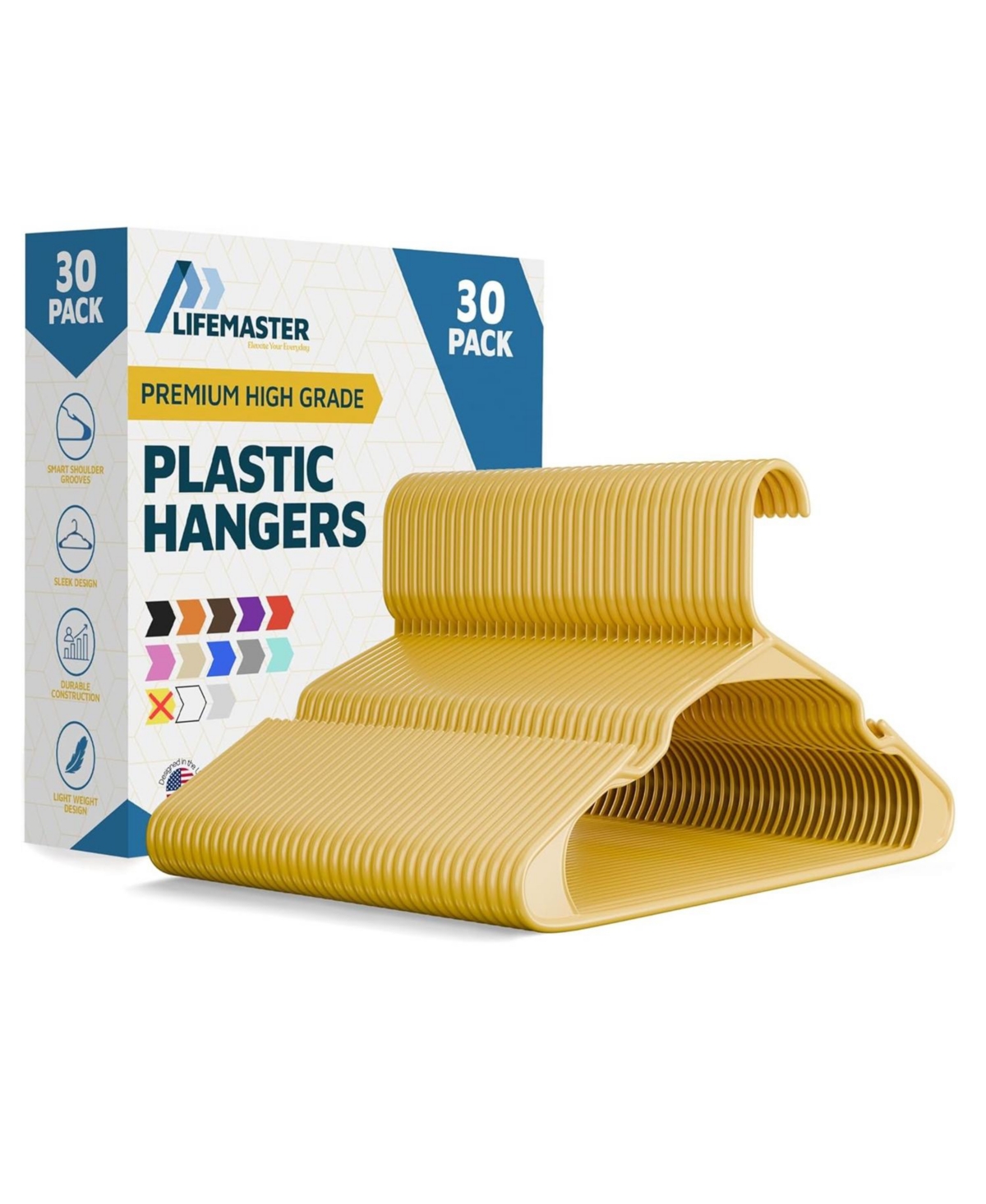 Click here for Lifemaster heavy-duty plastic hangers for clothes... prices