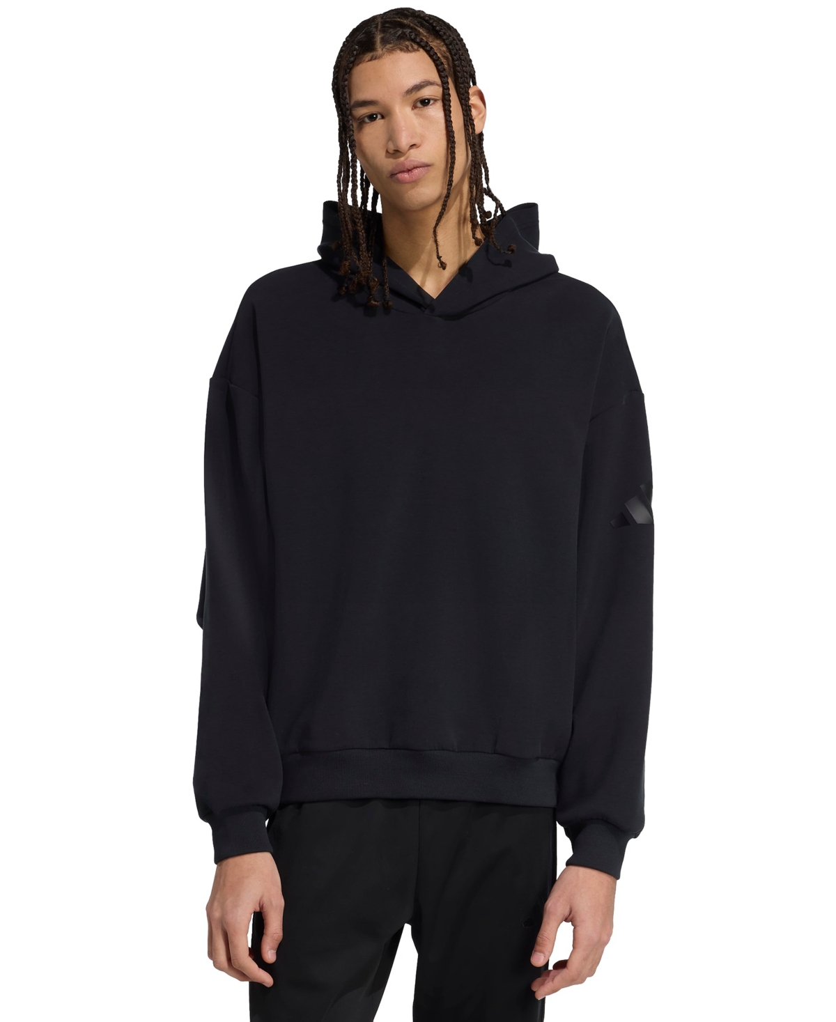 Click here for adidas Mens Soft Lux Regular-Fit Hoodie - Black prices