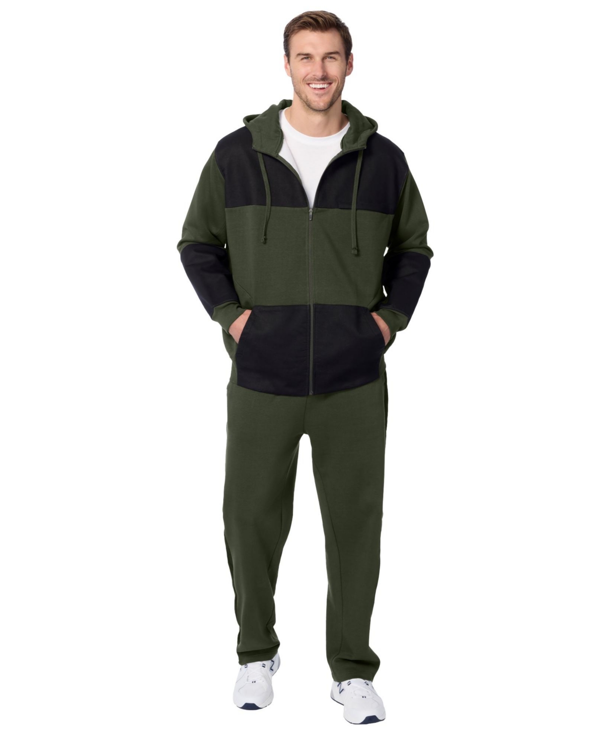 Click here for KingSize Big & Tall Tech Fleece Hoodie - Deep oliv... prices