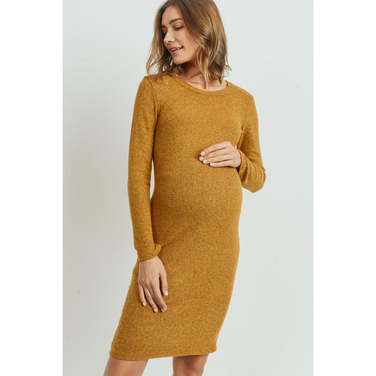 Click here for Hello Miz Maternity Ribbed Knit Long Sleeve Dress... prices
