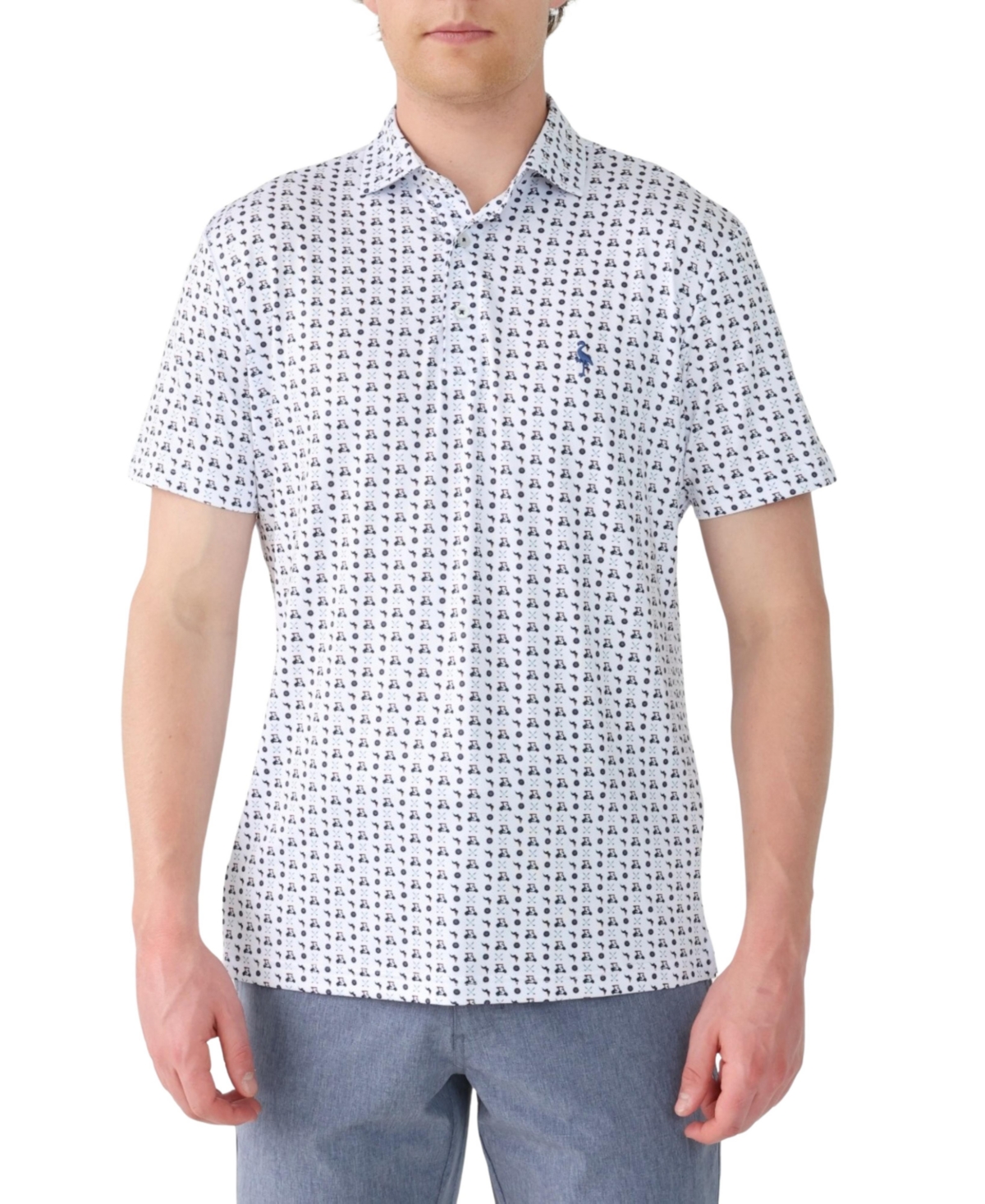 Click here for Tailorbyrd Mens Golf Carts Performance Polo - Whit... prices