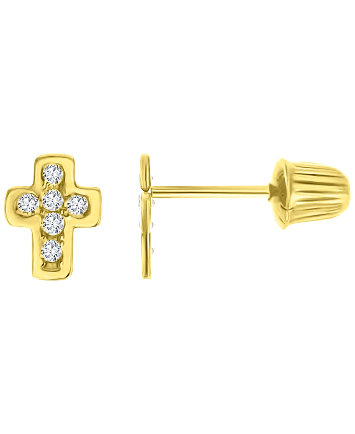 Click here for Macys Micropave Cross Stud Earrings - Gold prices