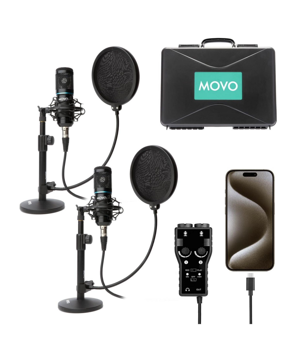 Click here for Movo iPhone 15/16 Usb-c Podcast Equipment Bundle C... prices