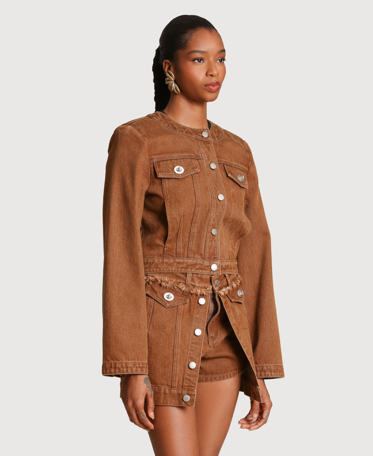 Click here for Avec Les Filles Womens Crop Trucker Crewneck Jacke... prices