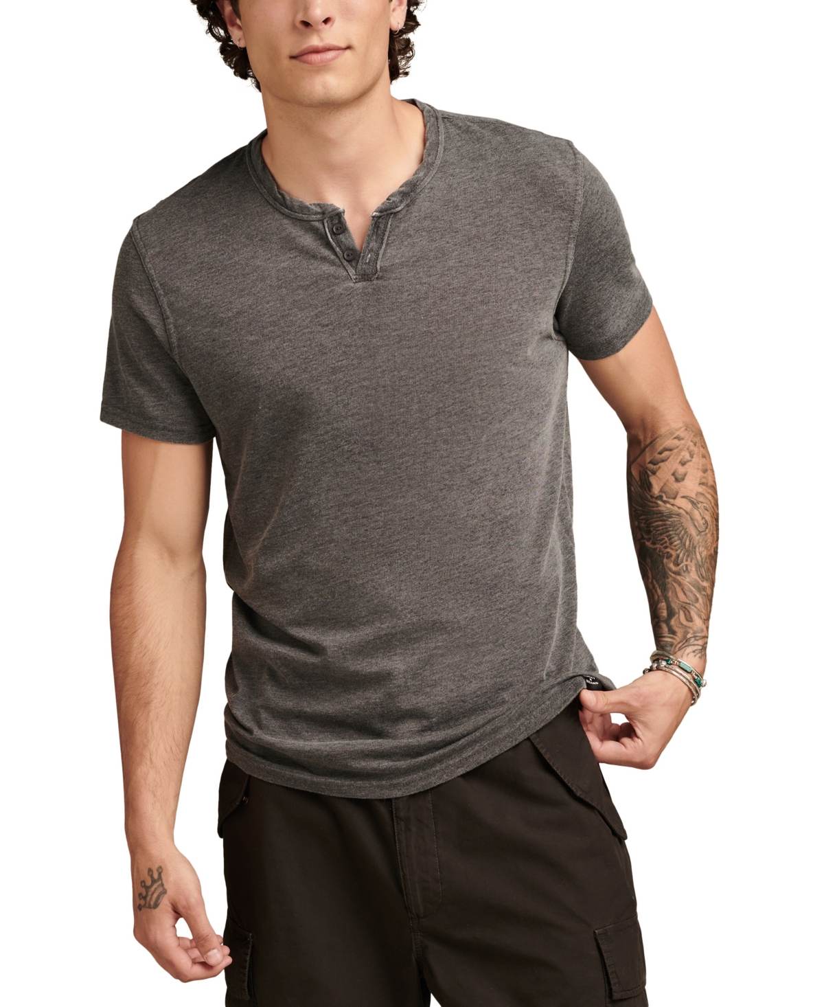Click here for Lucky Brand Mens Venice Burnout Notch Short Sleeve... prices