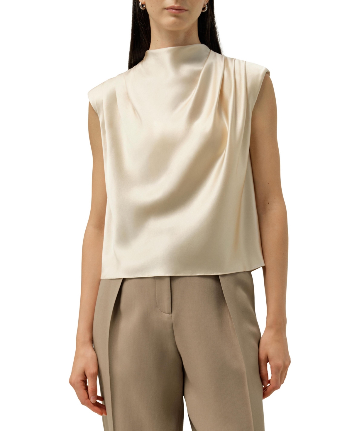 Click here for Lilysilk Womens X Lydia Tomlinson Grace Top - Grav... prices