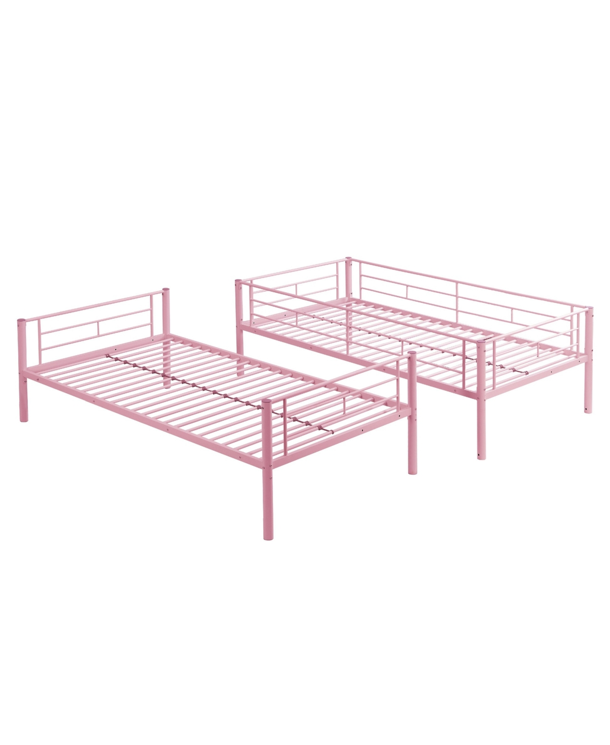 Click here for Boyel Living Metal Bunk Bed Pink Twin Over Twin  N... prices