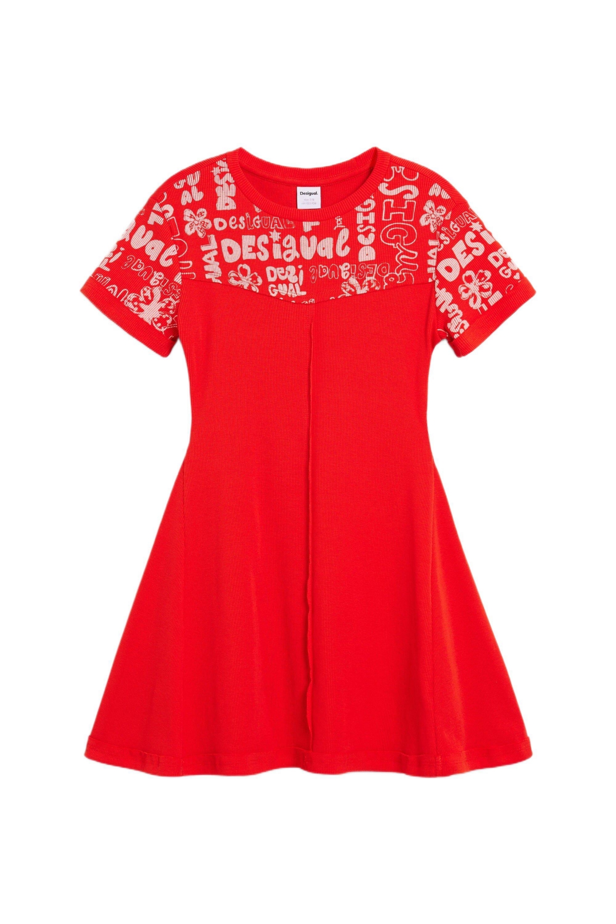 Click here for Desigual Girlss dress with lettering - Red prices