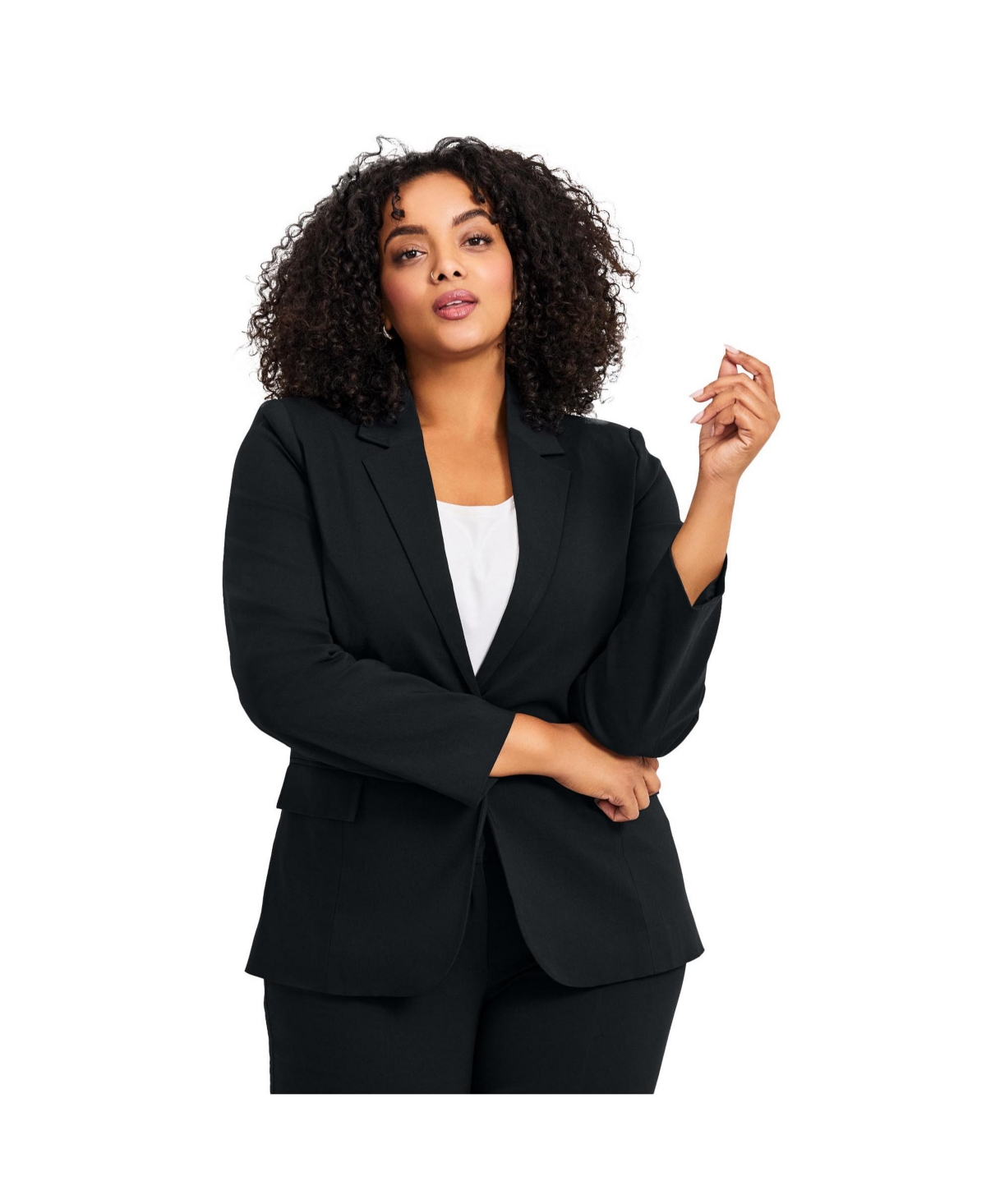 Click here for Avenue Womens Super Stretch One Button Blazer - Bl... prices