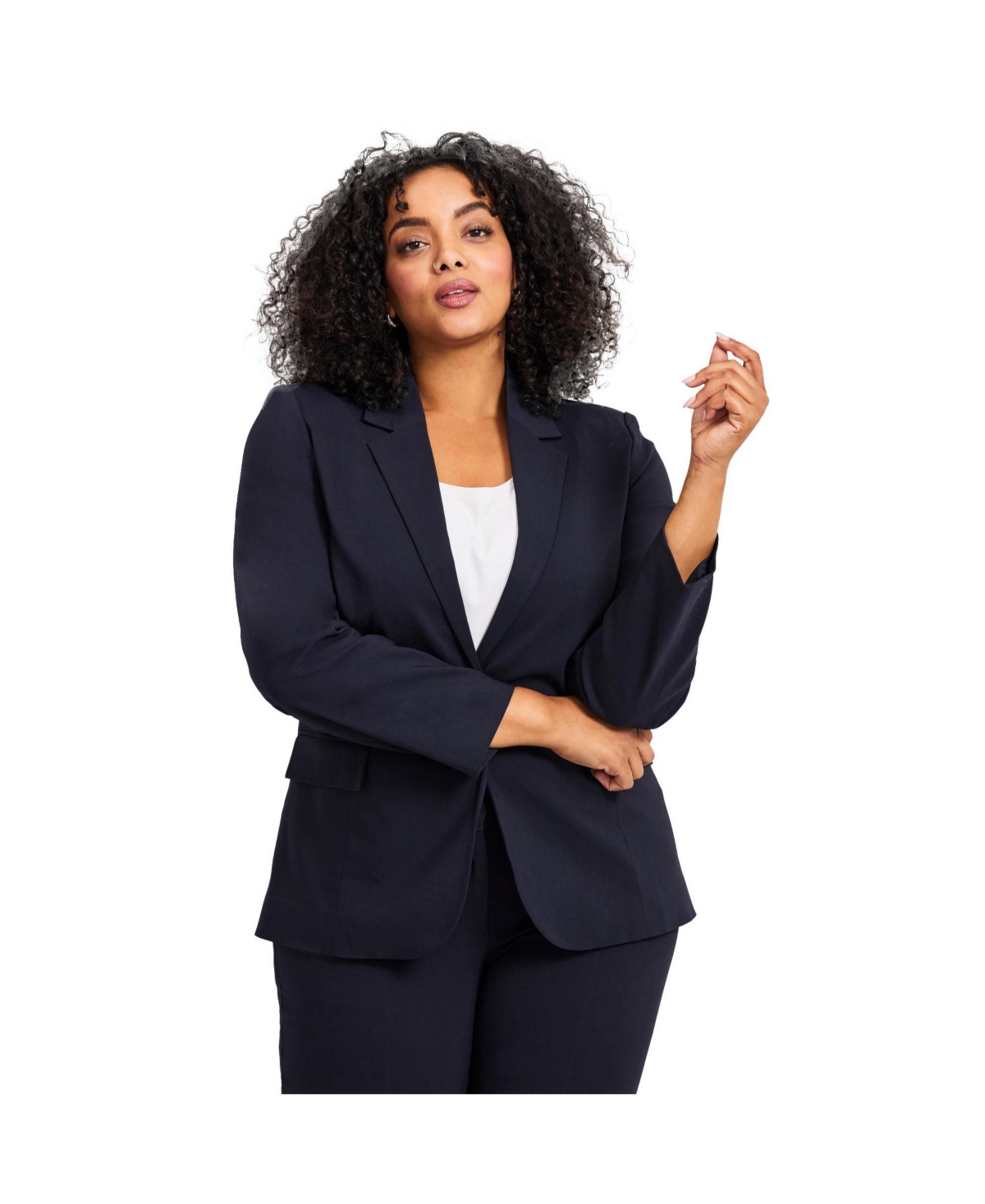 Click here for Avenue Womens Super Stretch One Button Blazer - Na... prices