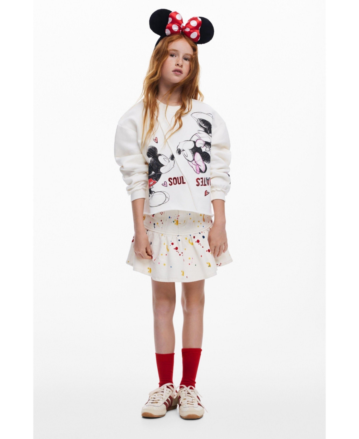 Click here for Desigual Girls Girlss Short splash skirt - Off whi... prices