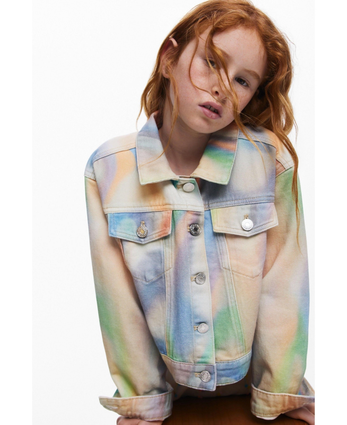 Click here for Desigual Girls Girlss Tie-dye denim jacket - Multi prices