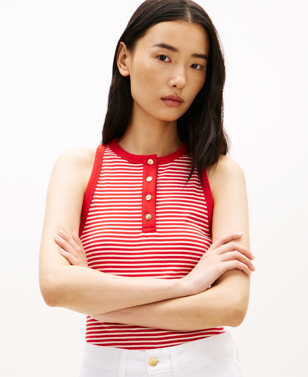 Click here for Tommy Hilfiger Womens Gold-Tone Button Tank Top -... prices