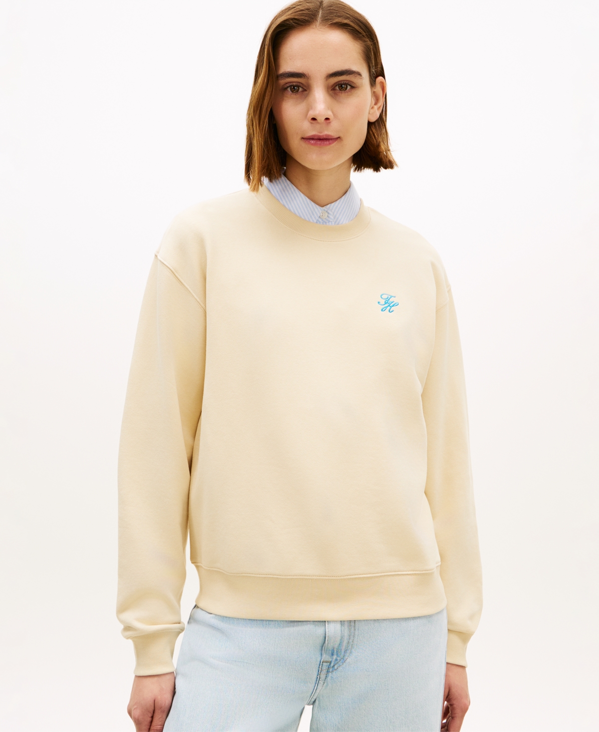 Click here for Tommy Hilfiger Womens Script Logo Crewneck Sweatsh... prices