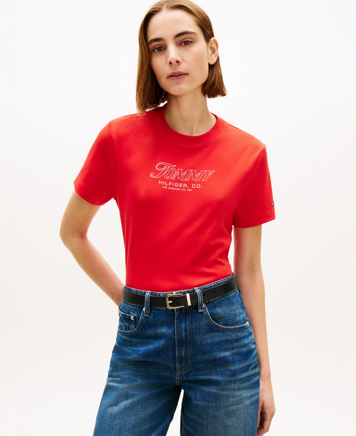 Click here for Tommy Hilfiger Womens La Graphic T-Shirt - Firewor... prices
