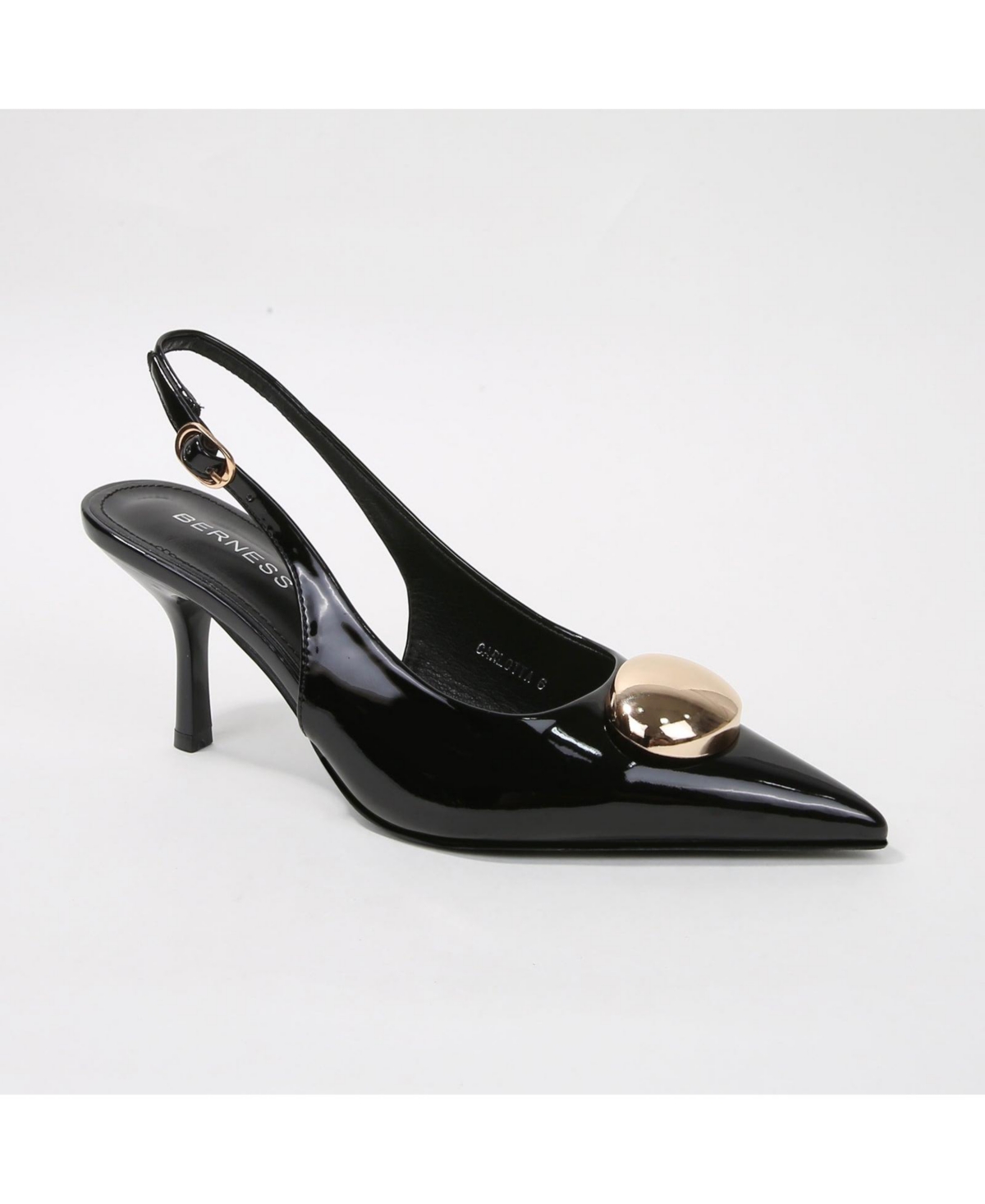 Click here for Berness Carlotta Patent Slingback Heels with Gold... prices