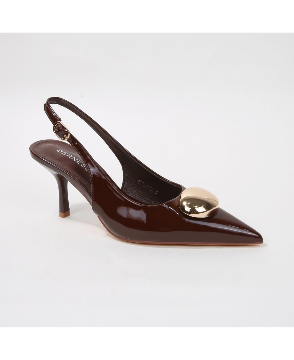 Click here for Berness Carlotta Patent Slingback Heels with Gold... prices