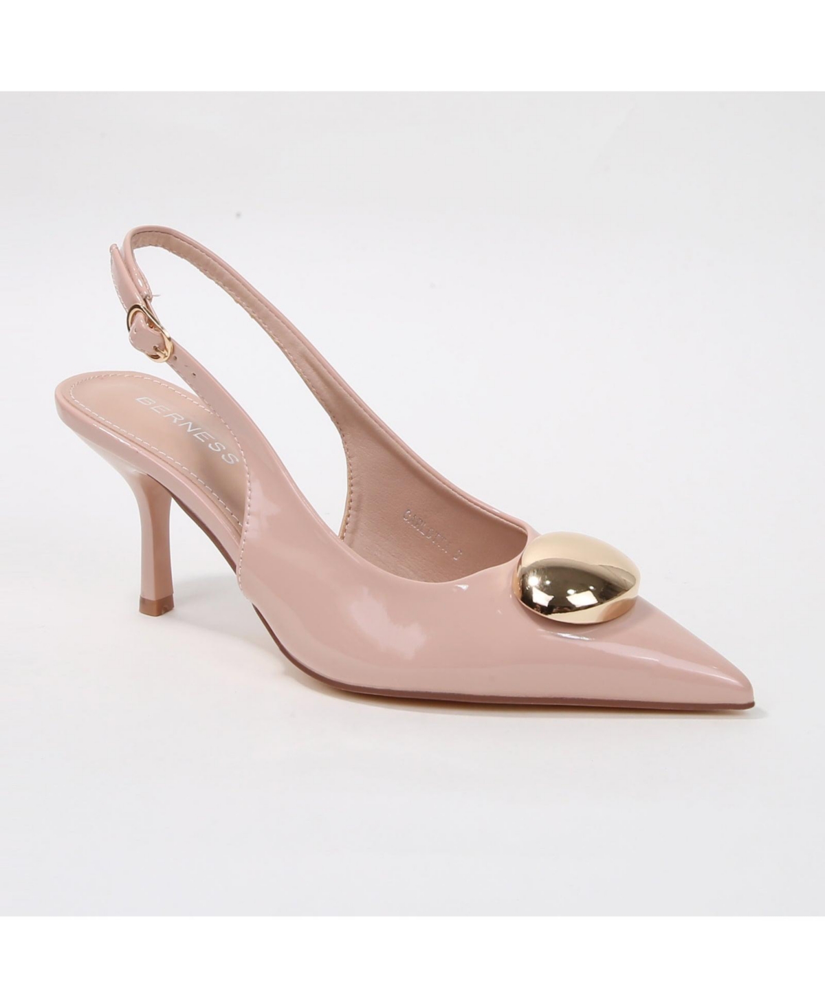 Click here for Berness Carlotta Patent Slingback Heels with Gold... prices