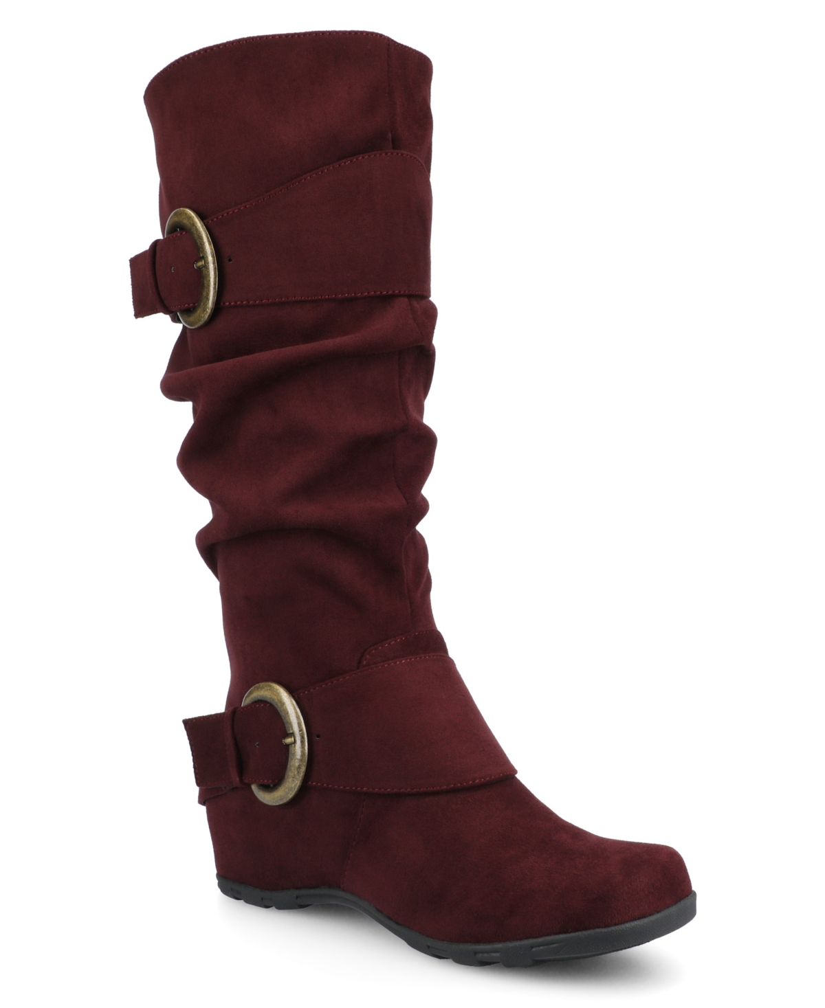 Click here for Journee Collection Womens Jester Rouched Buckle Mi... prices