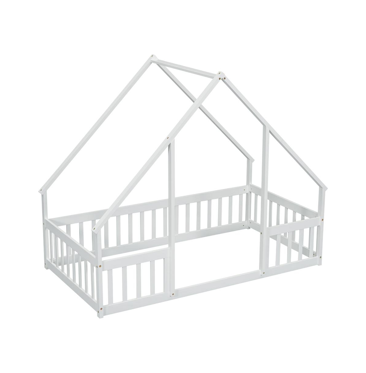 Click here for Cesicia Twin Wood House-Shaped Floor Bed with Safe... prices