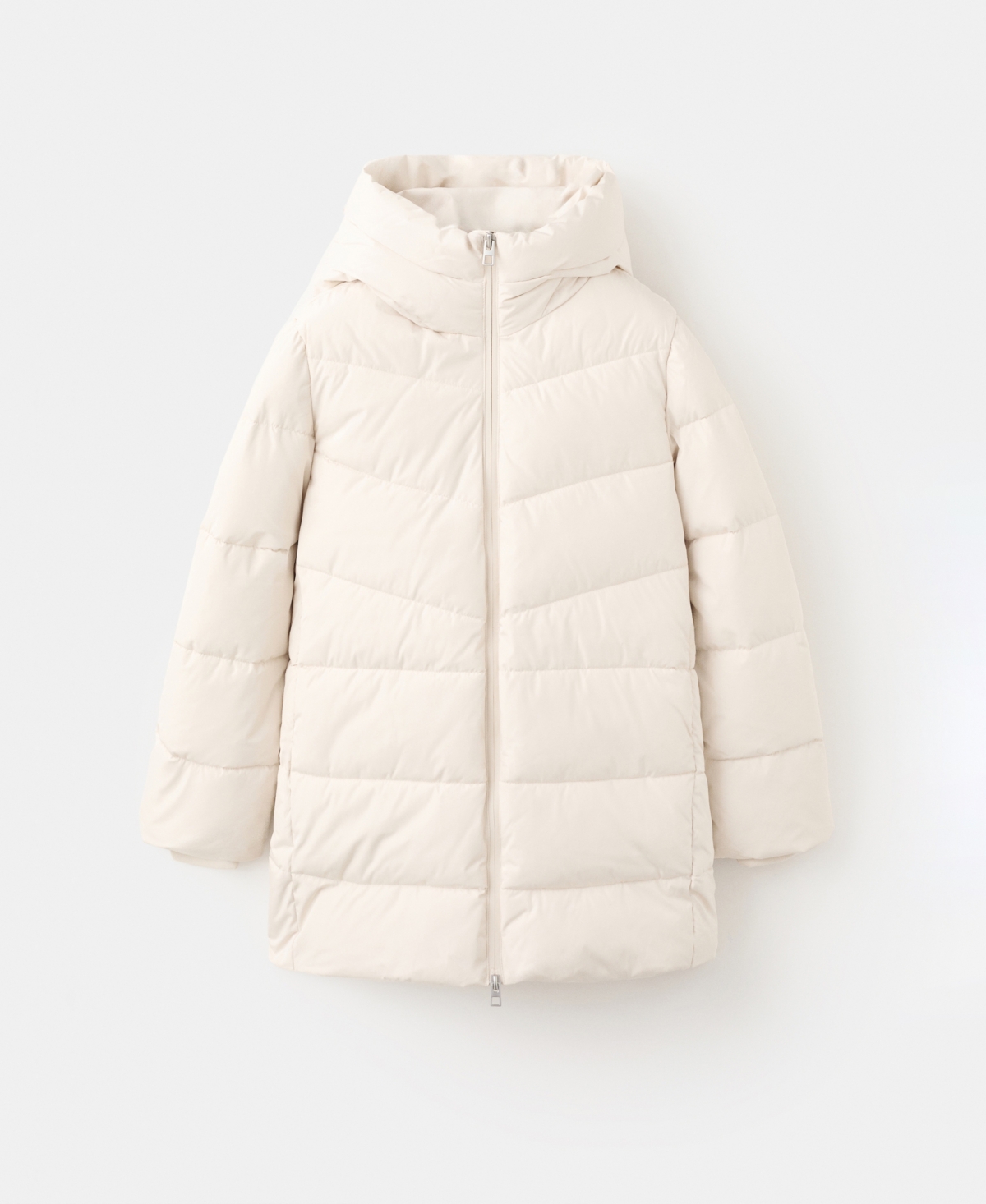 Click here for Mango Womens Hood Puffer Coat - Off White prices