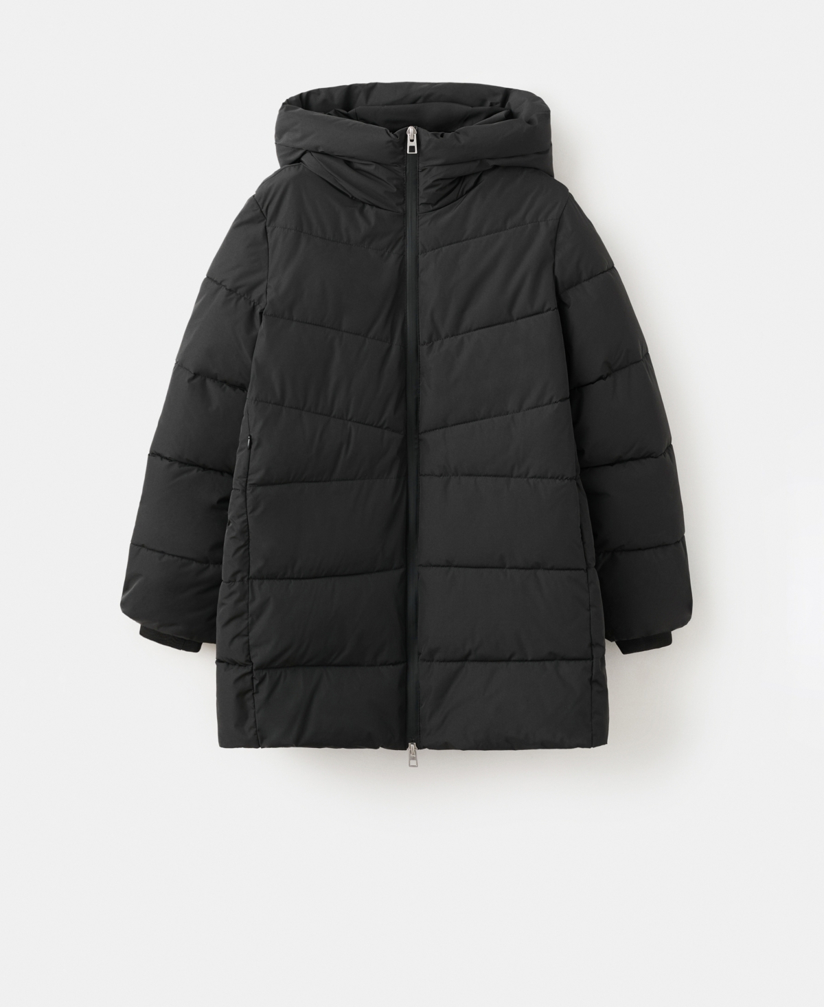 Click here for Mango Womens Hood Puffer Coat - Black prices
