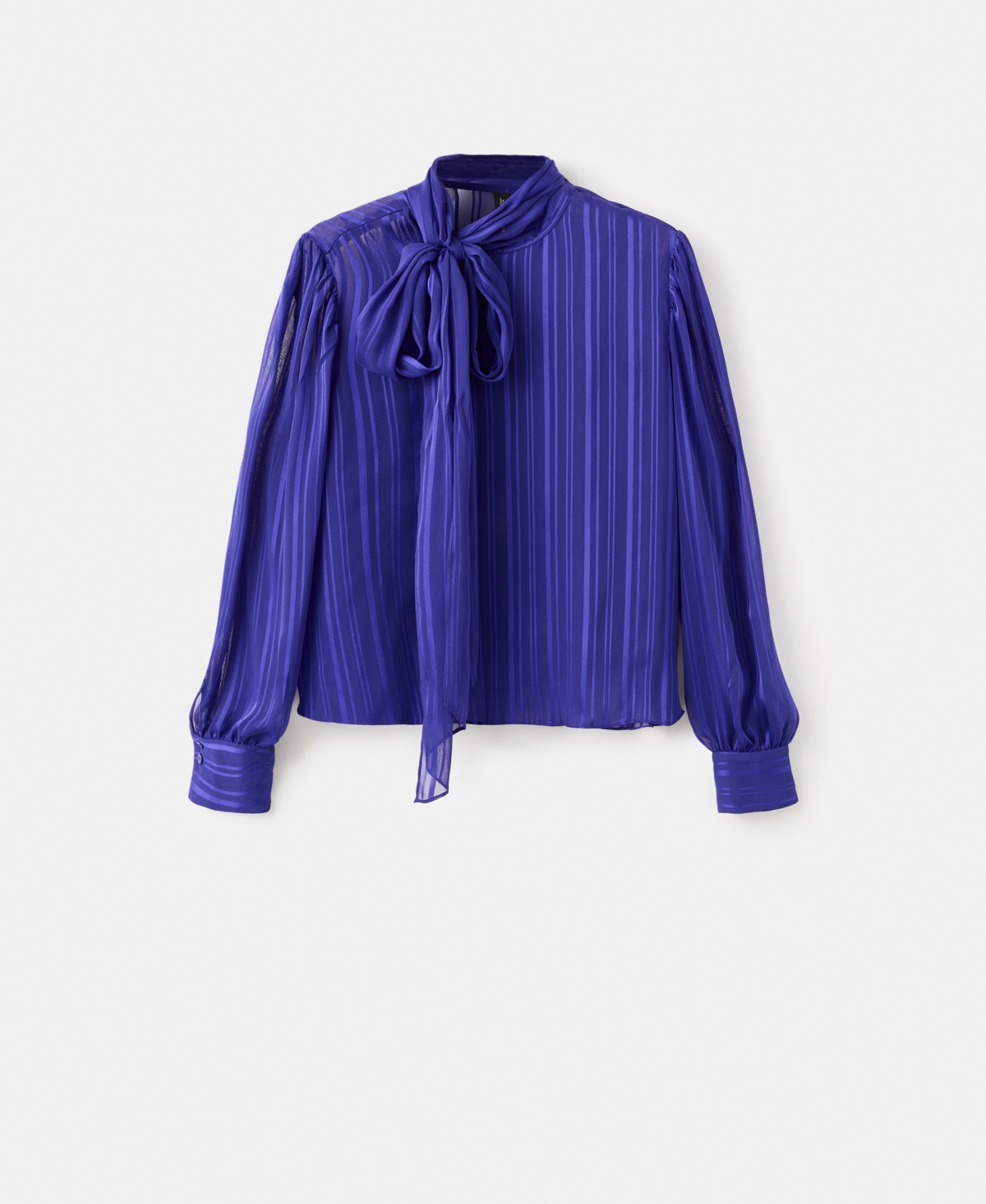 Click here for Mango Womens Scarf Striped Blouse - Blue prices