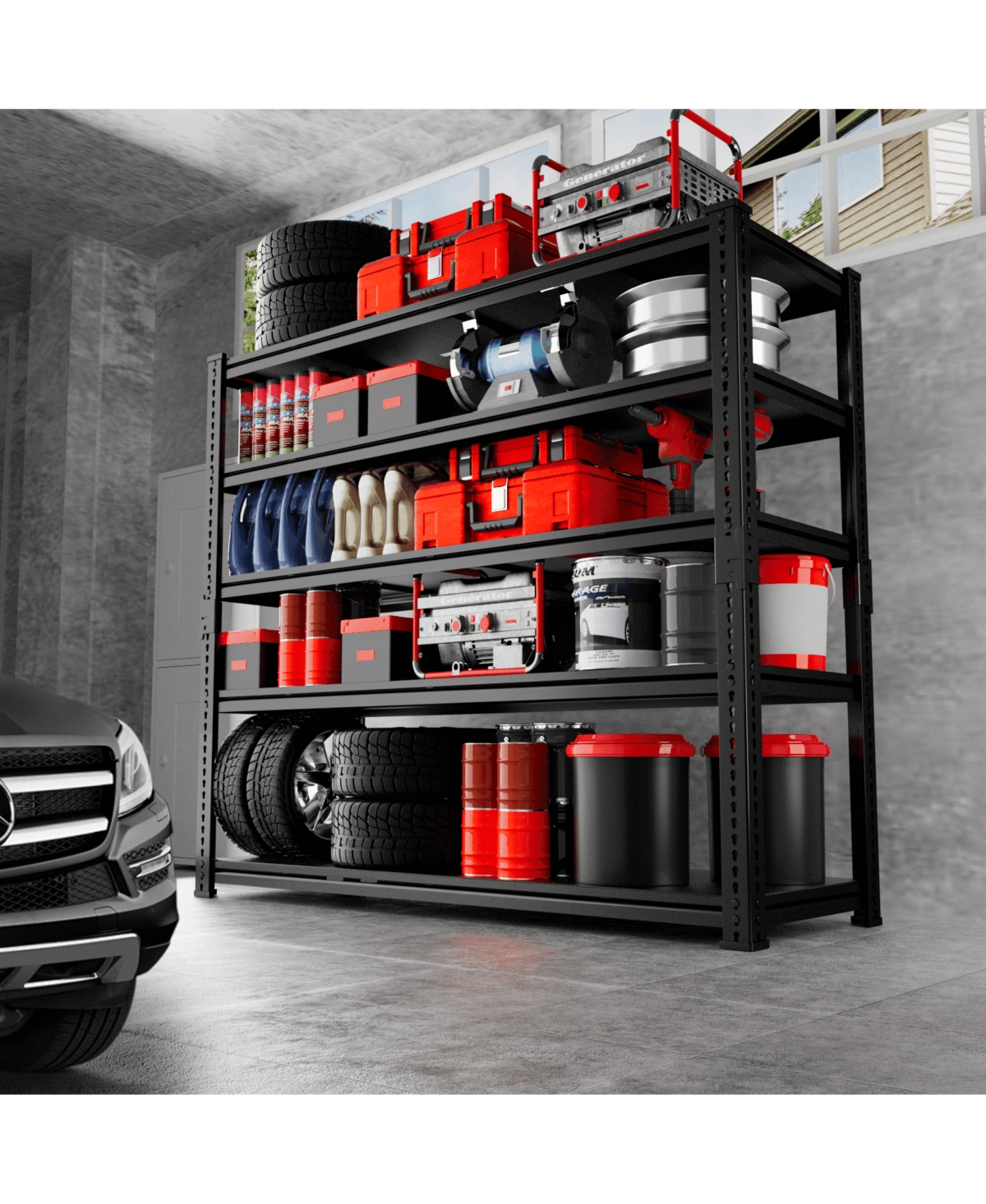 Click here for Lovmor 5-Tier 48 in W x 72 in H x 18 in D Adjustab... prices