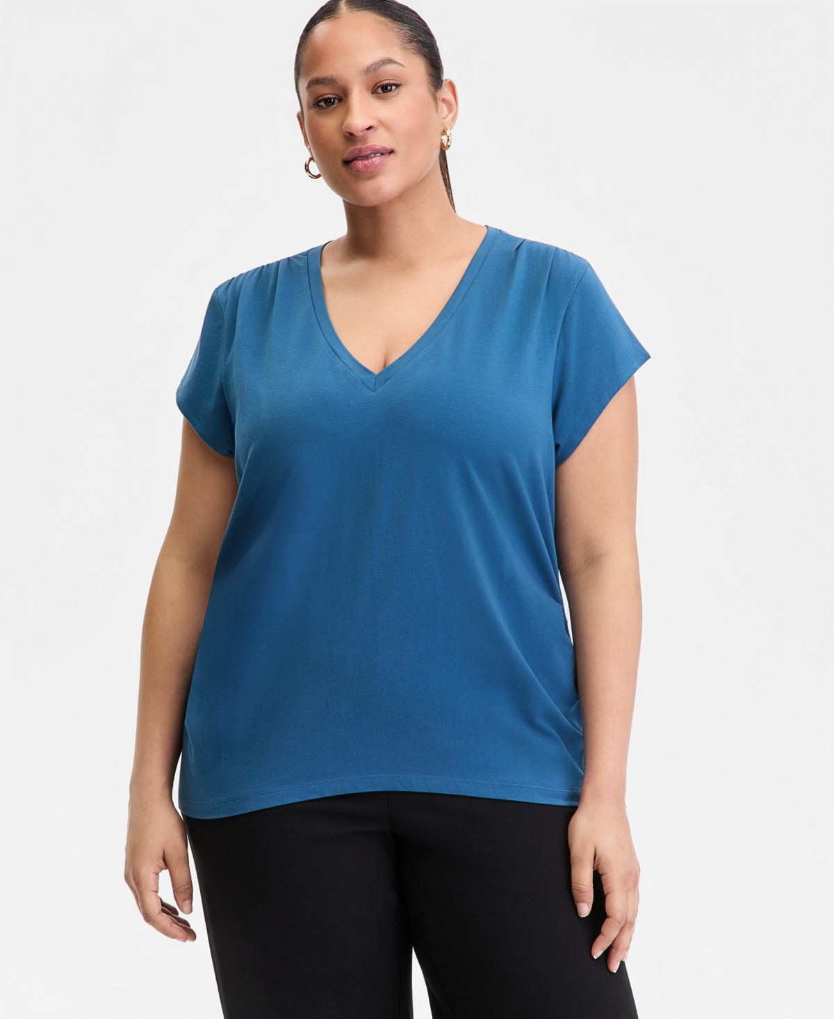 Click here for I.n.c. International Concepts Plus Size V-Neck Ple... prices