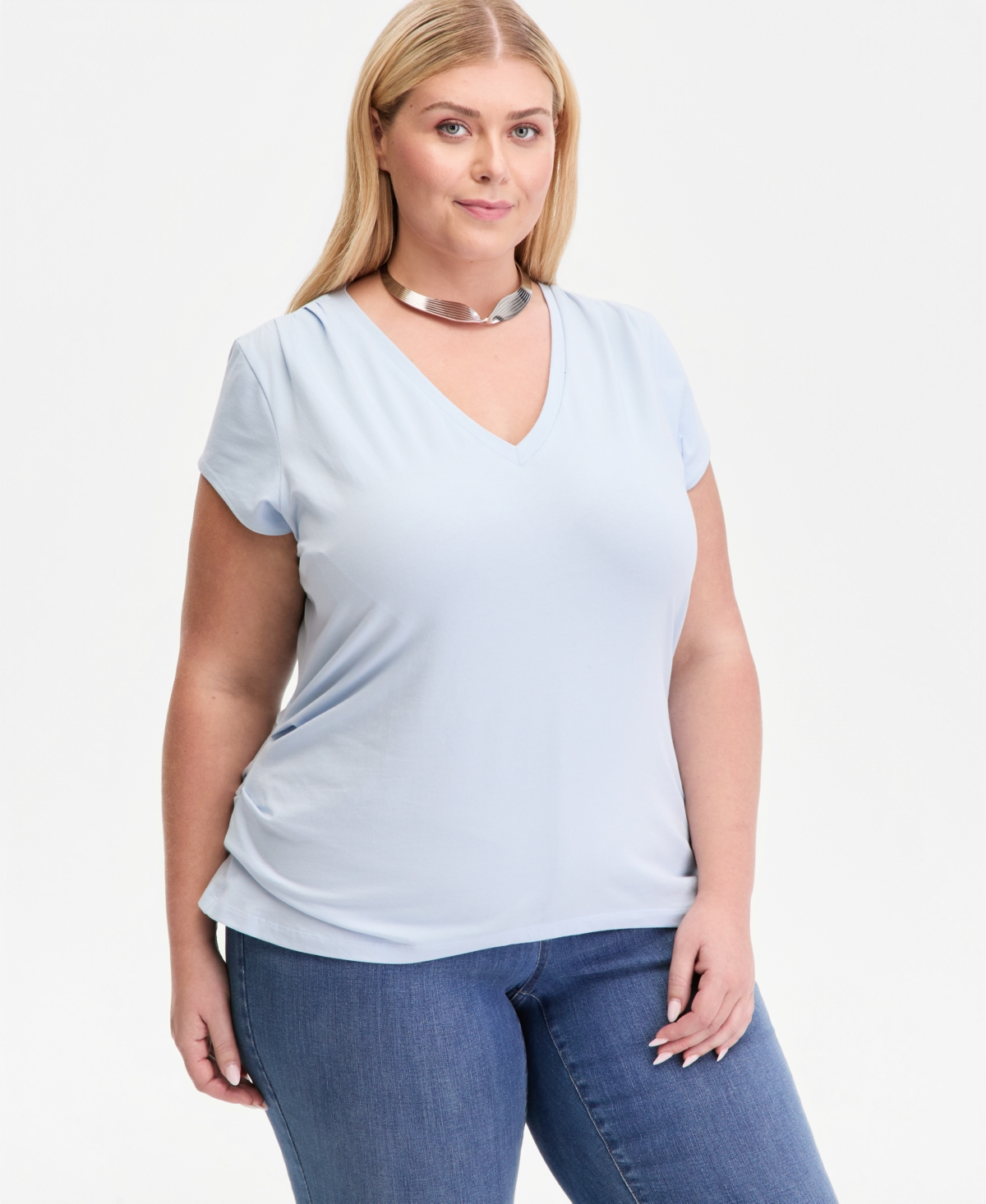 Click here for I.n.c. International Concepts Plus Size V-Neck Ple... prices