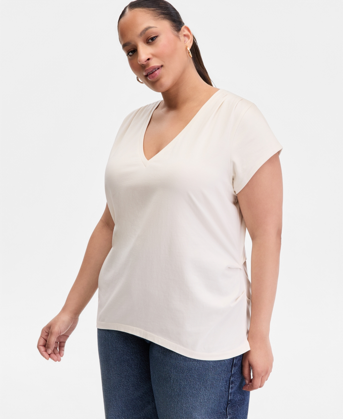 Click here for I.n.c. International Concepts Plus Size V-Neck Ple... prices