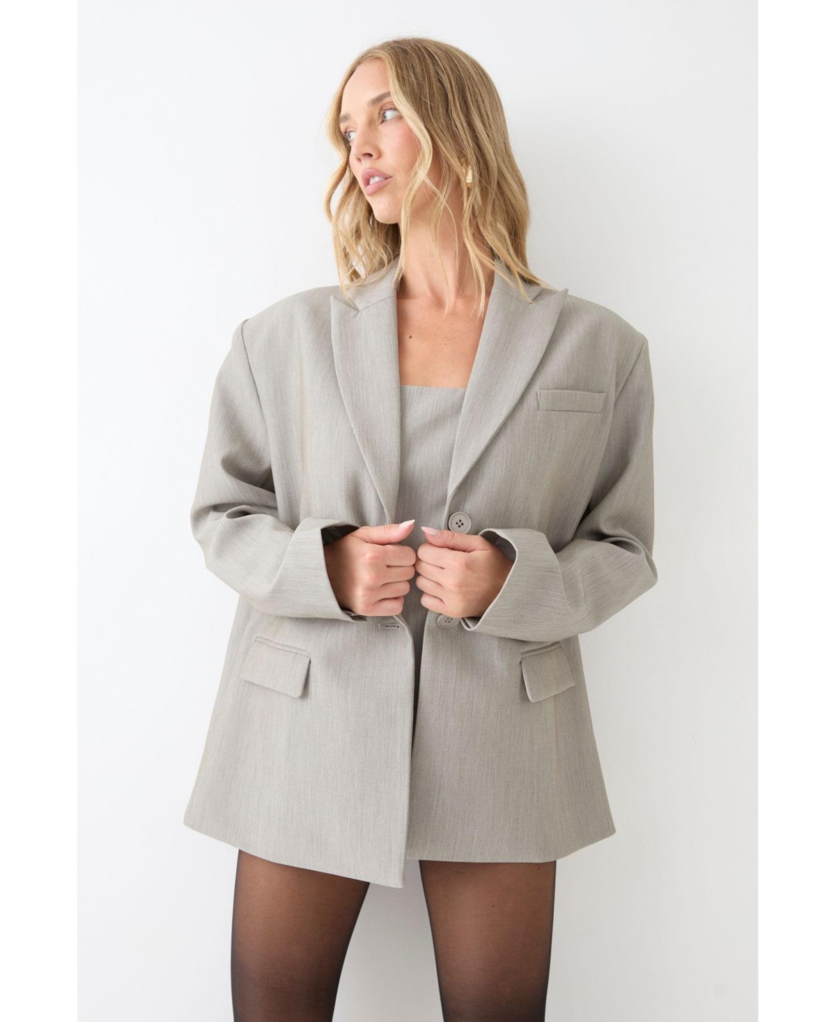 Click here for MissPap Womens Premium Masculine Blazer - Grey prices