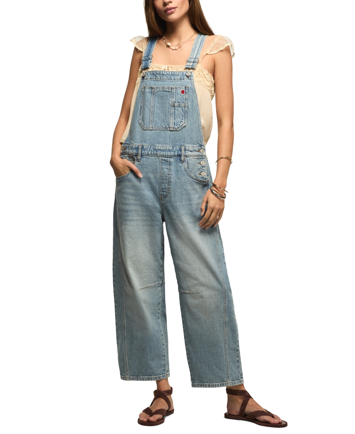 Click here for Lucky Brand Womens Barrel Square Neck Overalls Jum... prices