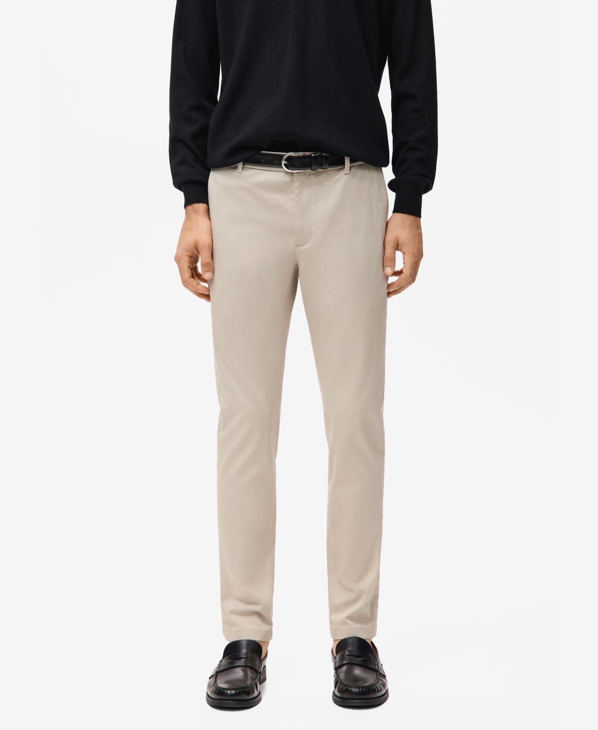 Click here for Mango Mens Barna Slim-Fit Twill Chino Pants - Sand prices