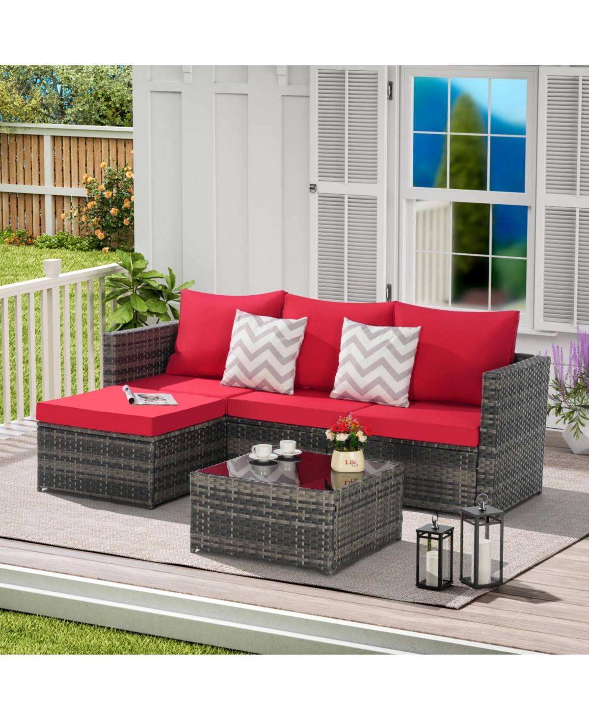 Click here for Streamdale 2-Piece Wicker Patio Set  L-Shaped  Ott... prices