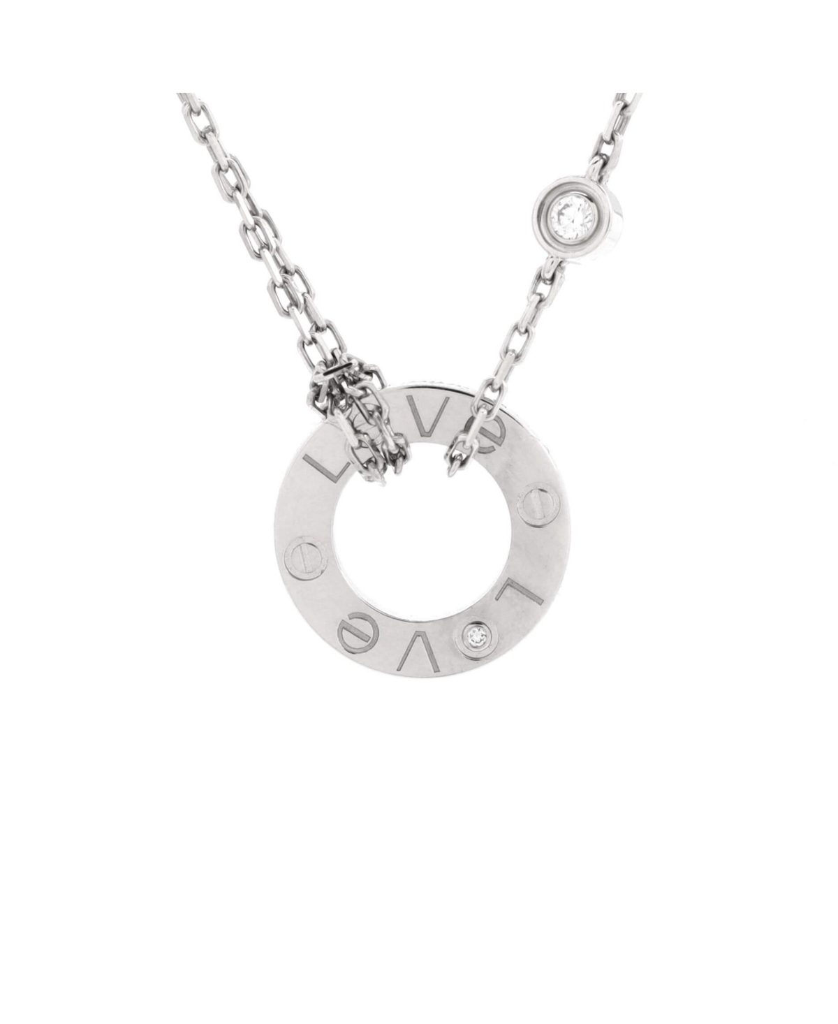 Click here for Pre-Owned Cartier 2 Diamonds Love Pendant Necklace... prices