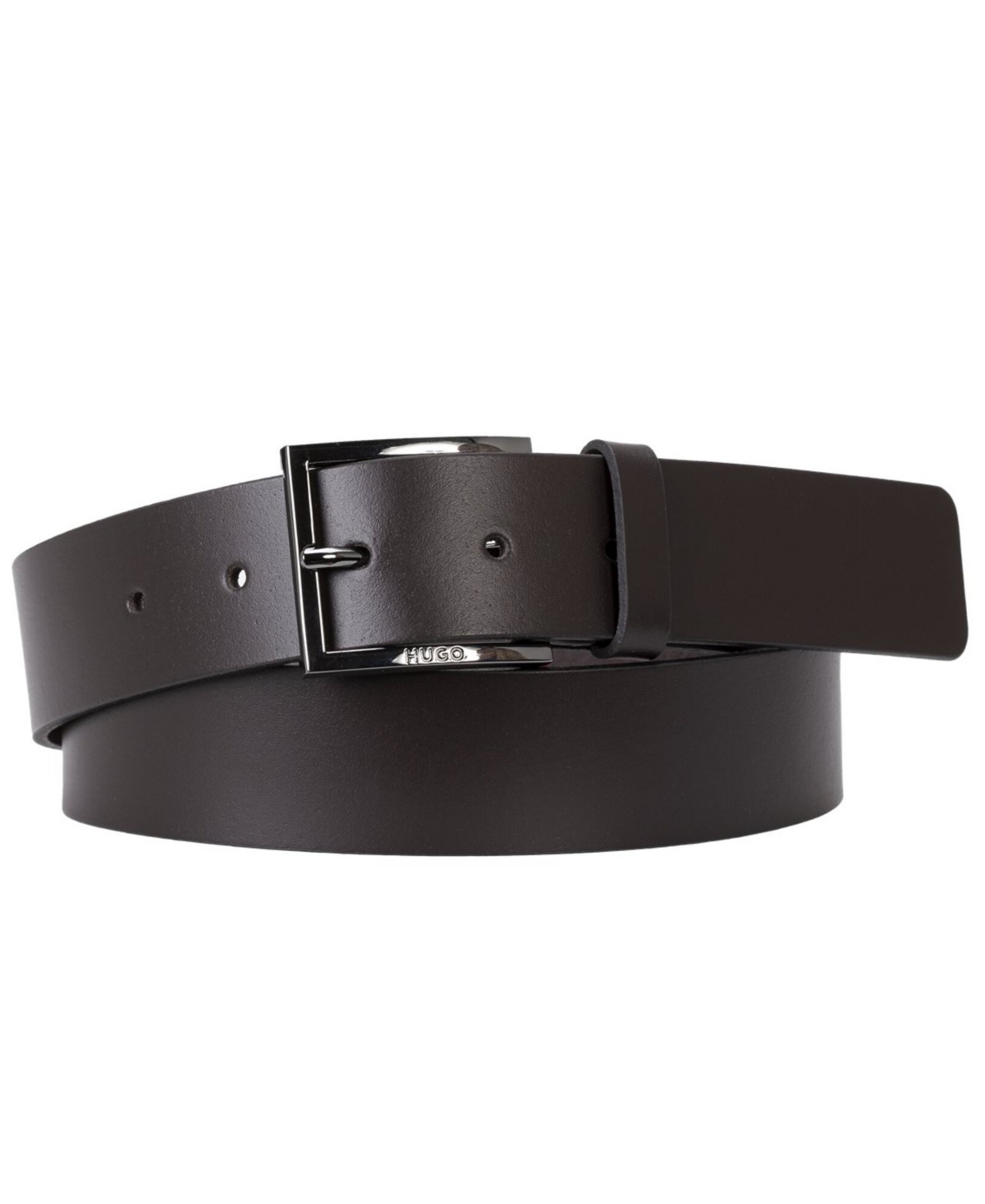 Click here for Hugo Boss Mens Embossed Logo Leather Belt - Brown prices