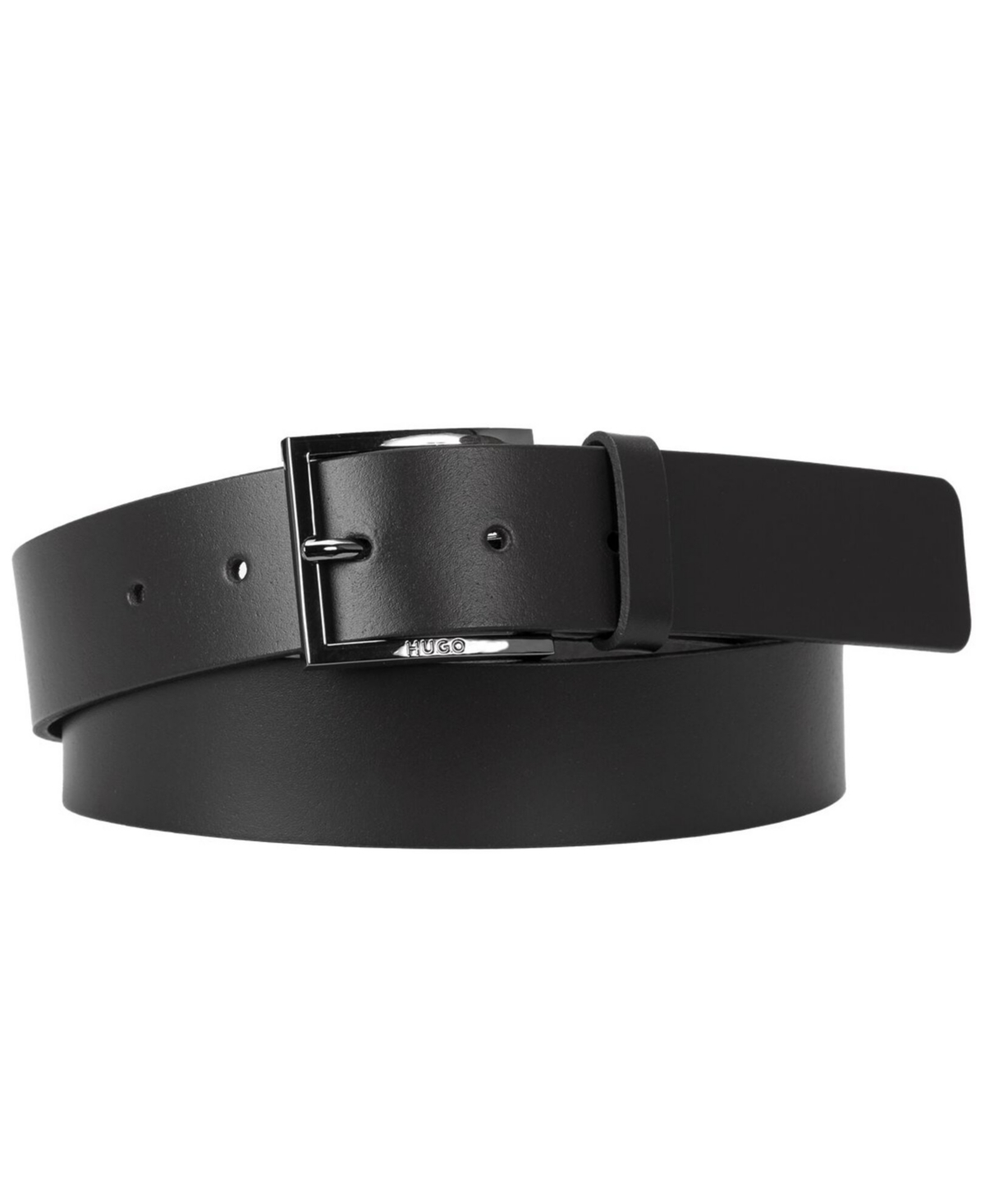Click here for Hugo Boss Mens Embossed Logo Leather Belt - Black prices