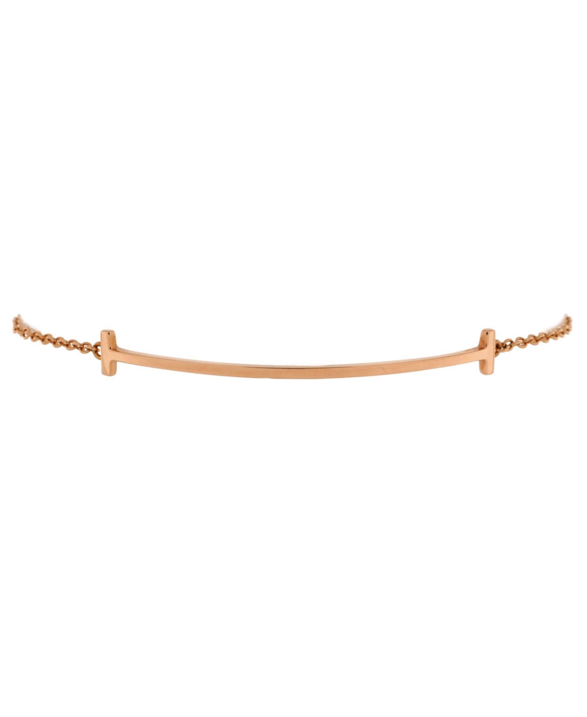 Click here for Pre-Owned Tiffany & Co T Smile Chain Bracelet - 18... prices