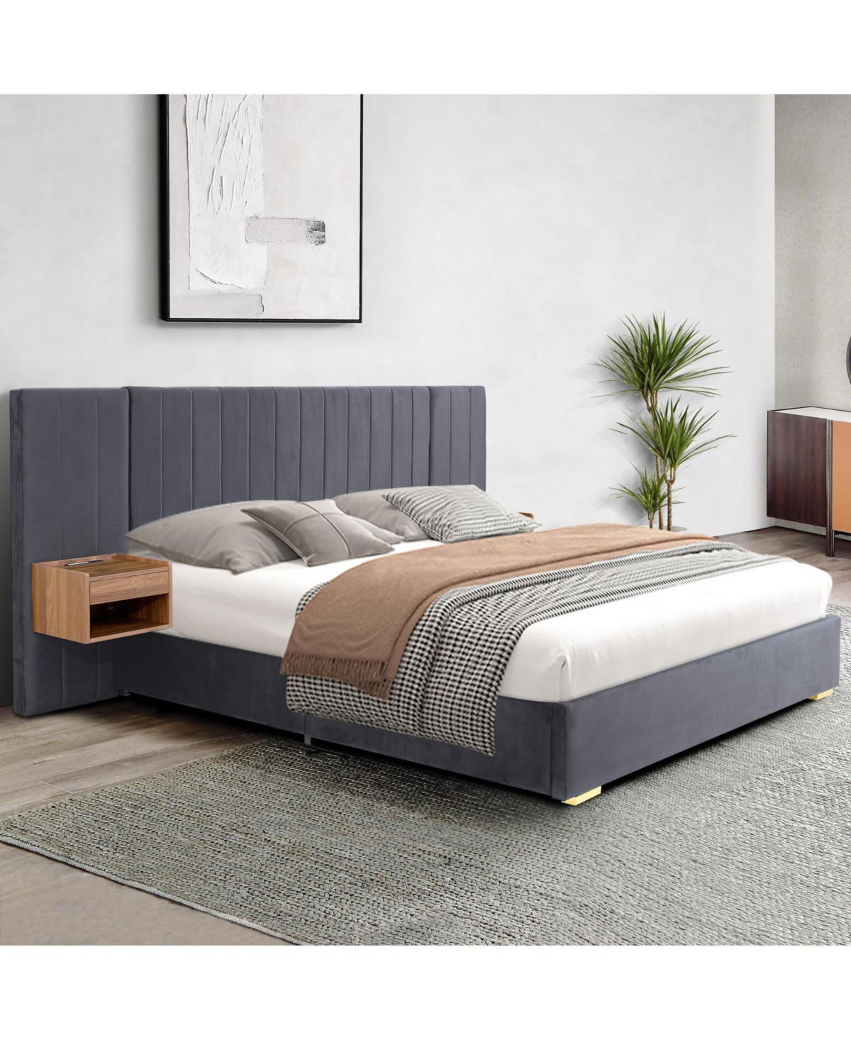 Click here for Streamdale Furniture Upholstered Queen Size Bed Fr... prices