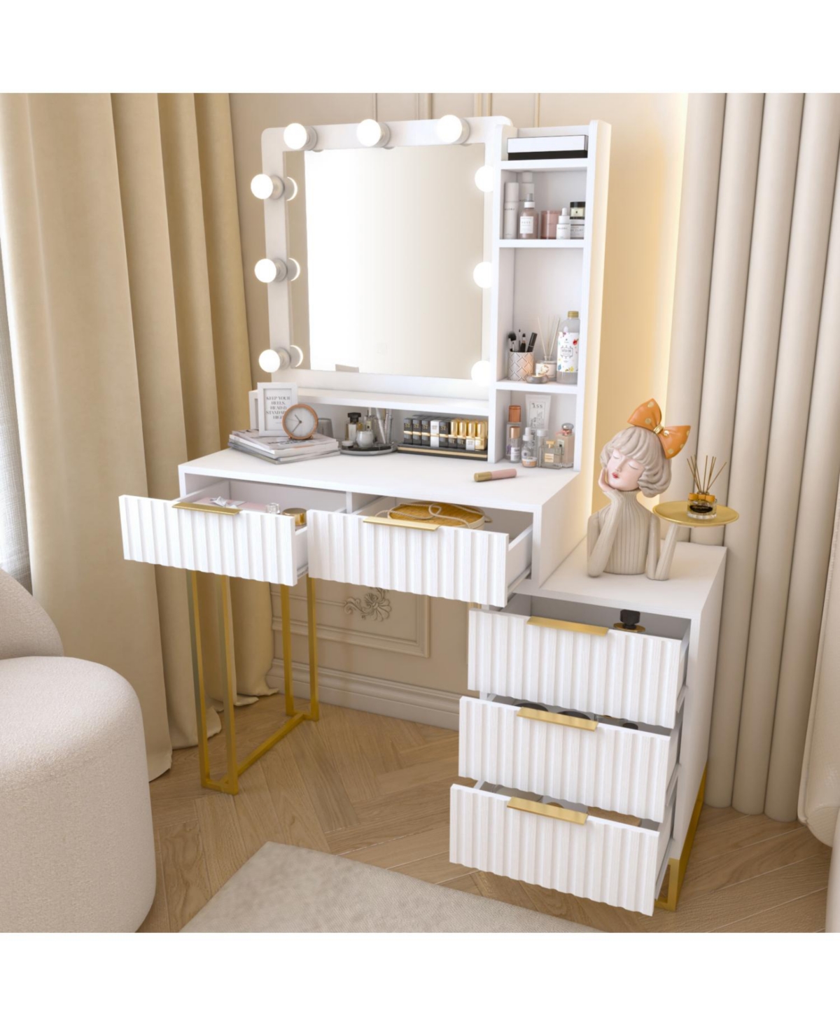 Click here for Streamdale Furniture Multifunctional Vanity with L... prices