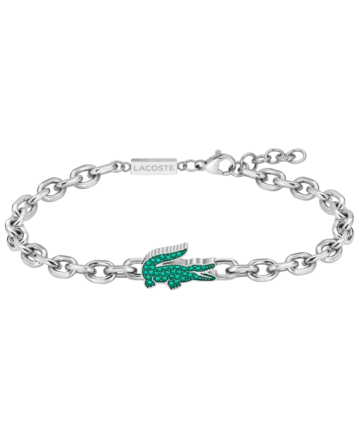 Click here for Lacoste Mens Arthor Green Crystal Silver-Tone Croc... prices