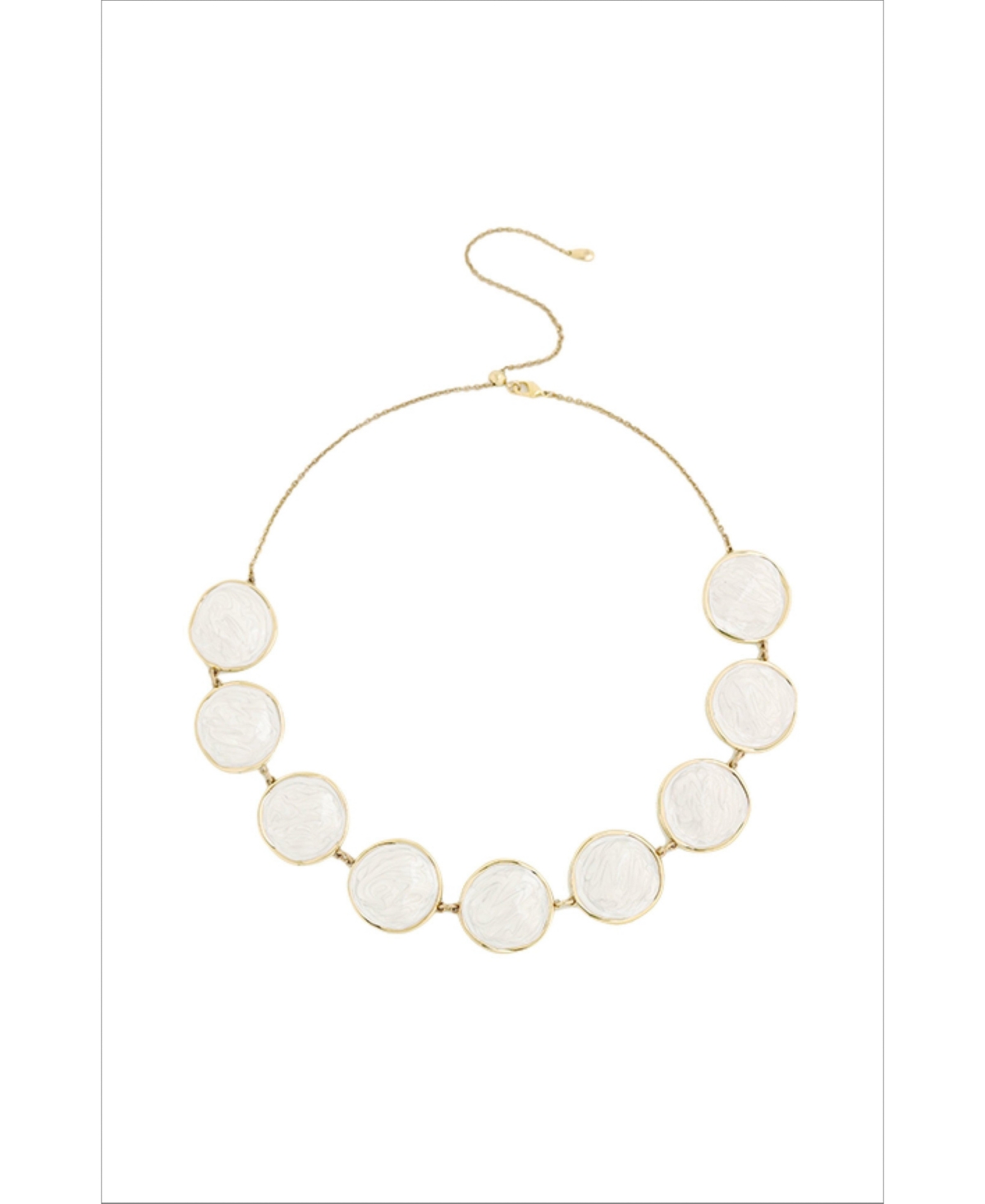 Click here for Retro Chic Enamel Ripple Necklace - White  gold prices