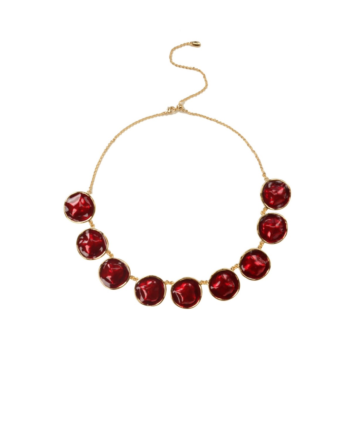 Click here for Retro Chic Enamel Ripple Necklace - Red  gold prices