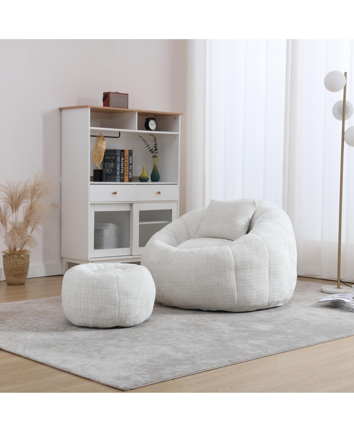 Click here for Cesicia Modern Bean Bag Chairs with Ottoman and Pi... prices