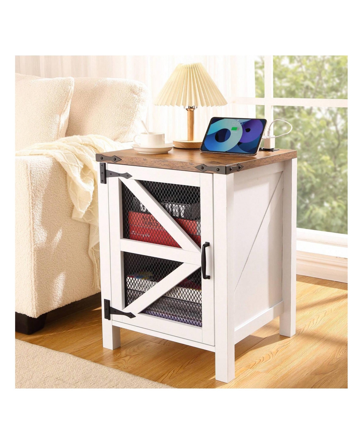 Click here for gaomon Farmhouse Nightstand With Charging Station... prices