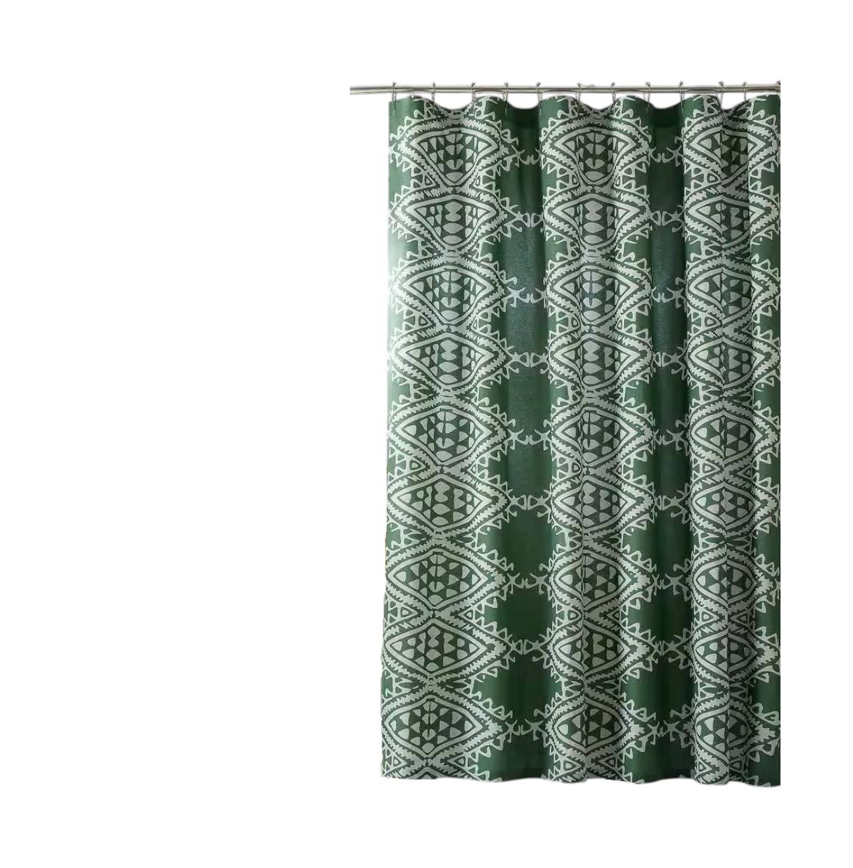 Click here for Slickblue Green White Geometric Motif Cotton Poly... prices