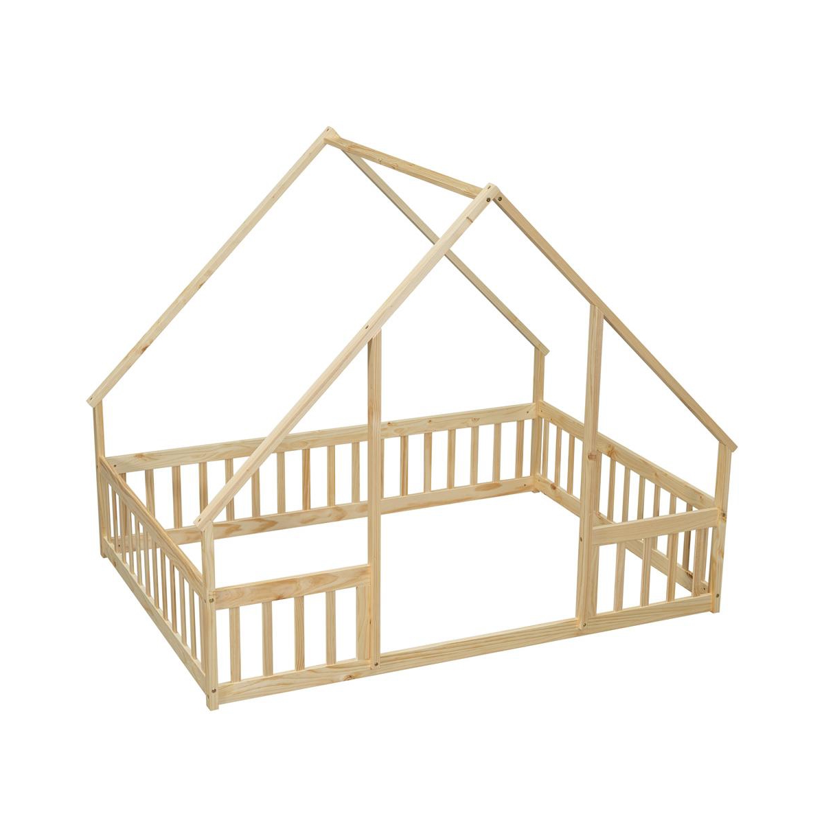 Click here for Cesicia Full Size Wood House Floor Bed with Safety... prices