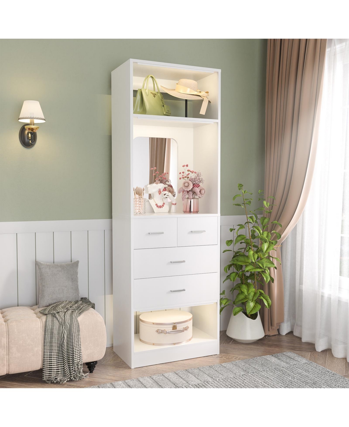 Click here for Aheaplus Closet System with Mirror and Drawers - W... prices