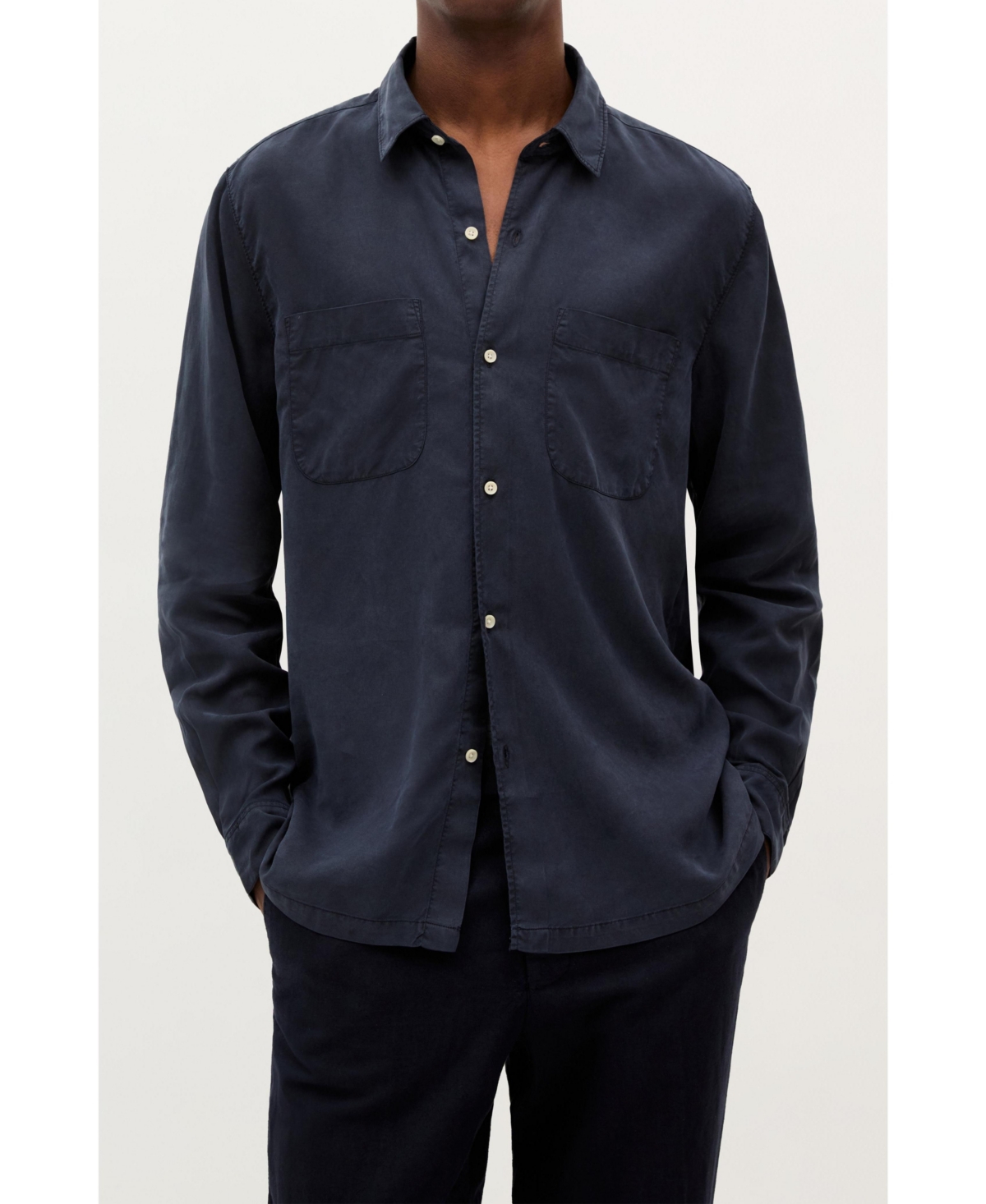 Click here for Scalpers Mens Icon Delta Tencel Shirt - Navy prices